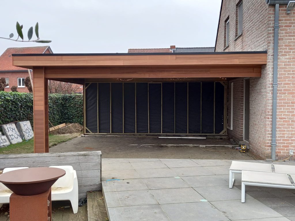 terras oversteek - Dubois Houtconstructies : carports, tuinhuizen en ...